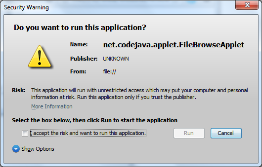 How to sign a Java applet